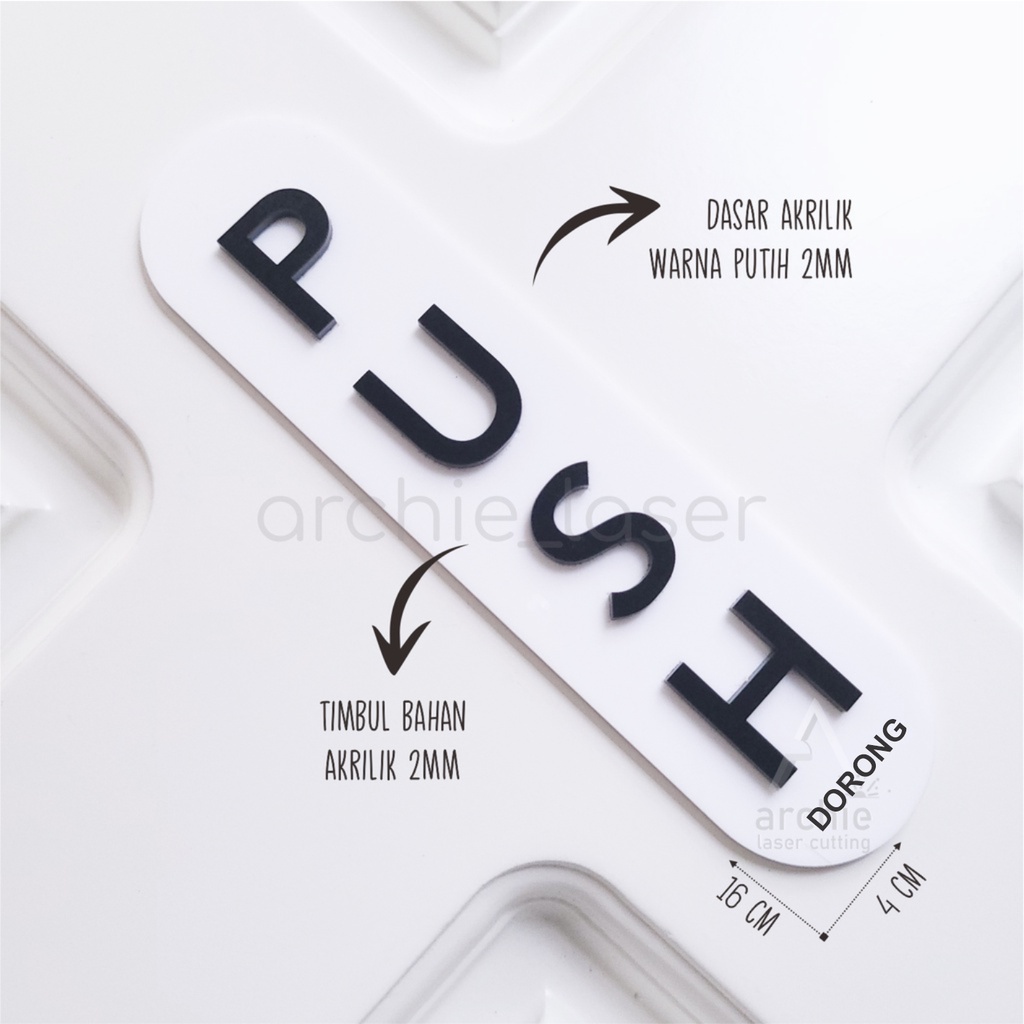 Jual Sign Akrilik Pintu Push - Dorong / Pull - Tarik 16 x 4 cm | Shopee ...