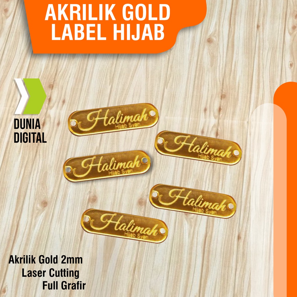 Jual Label Akrilik Label Jilbab Hijab Custom Logo Nama Usaha Brand ...