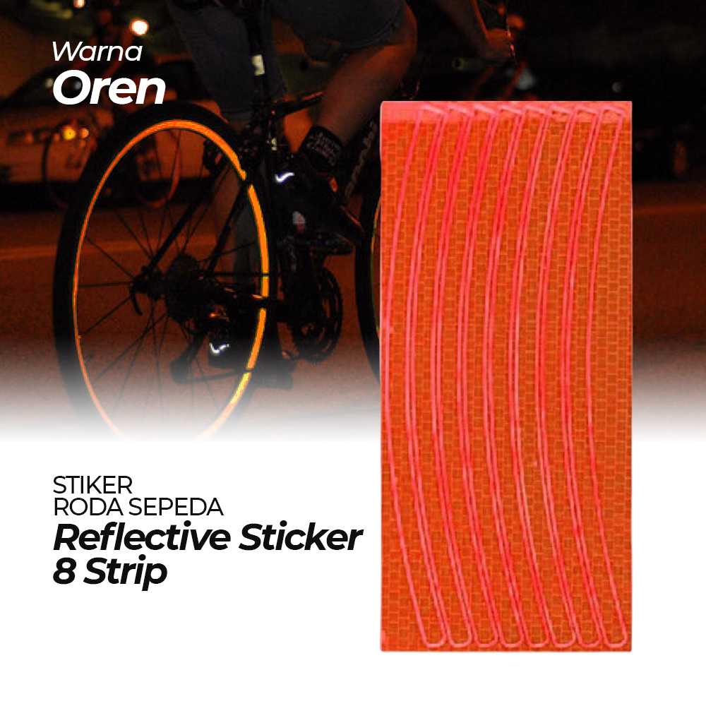 Jual Stiker Roda Sepeda Bicycle Wheel Reflective Sticker 8 Strip ...
