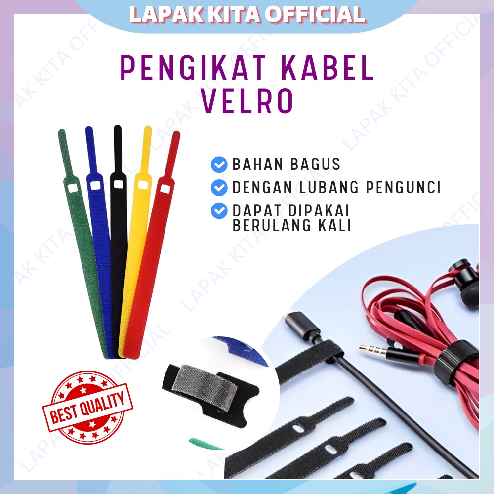 Jual Tali velcro strap grade A pengikat perekat kabel charger serbaguna ...