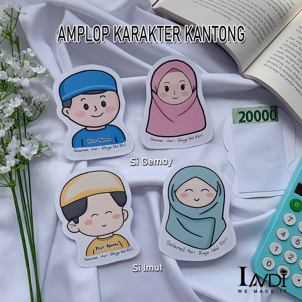 Jual Amplop Lebaran 3D Karakter Lucu Unik Imut Custom Nama Amplop ...