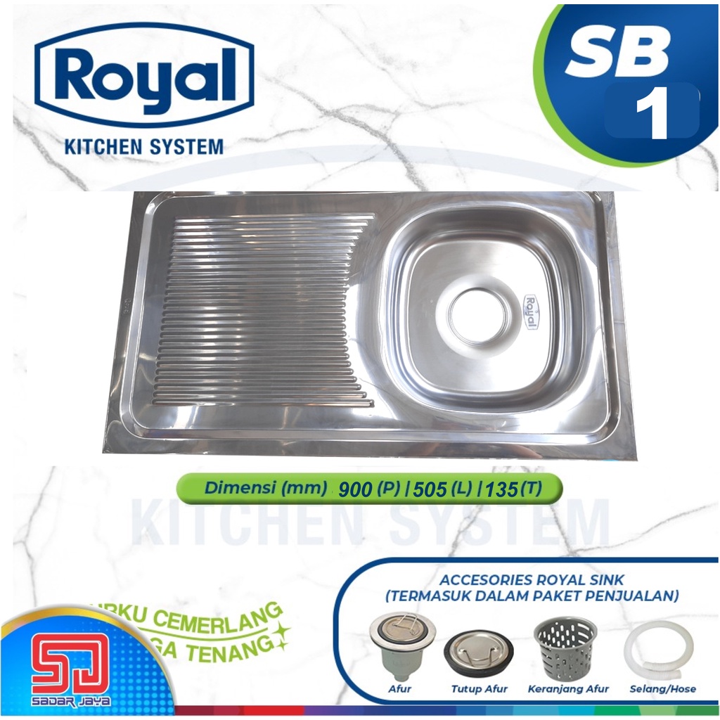 Jual Royal Kitchen Sink SB 1 Wastafel Dapur Bak Cuci Piring Sayap ...