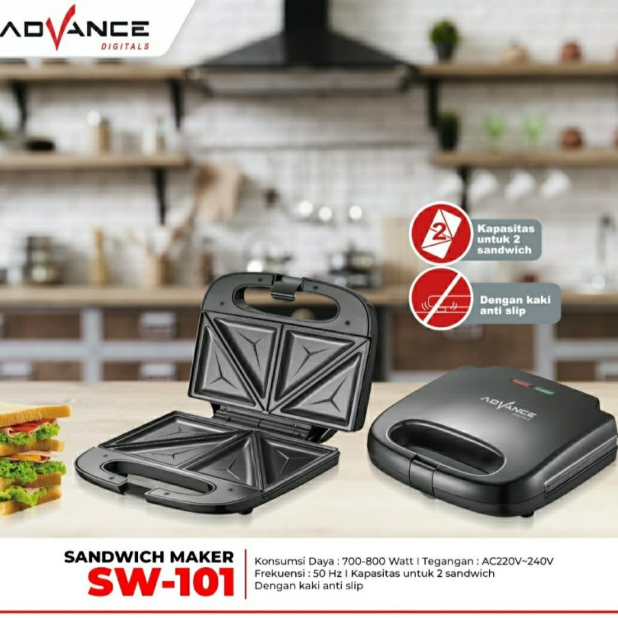 Jual ADVANCE SANDWICH MAKER SW-101 - 800 watt | Shopee Indonesia