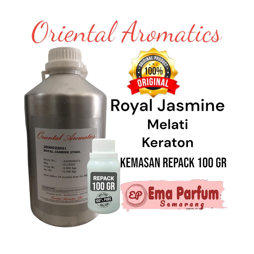 Jual (100 GR) ROYAL JASMINE BY ORIENTAL AROMATICS BIBIT PARFUM MELATI KERATON KEMASAN REPACK 100 ...