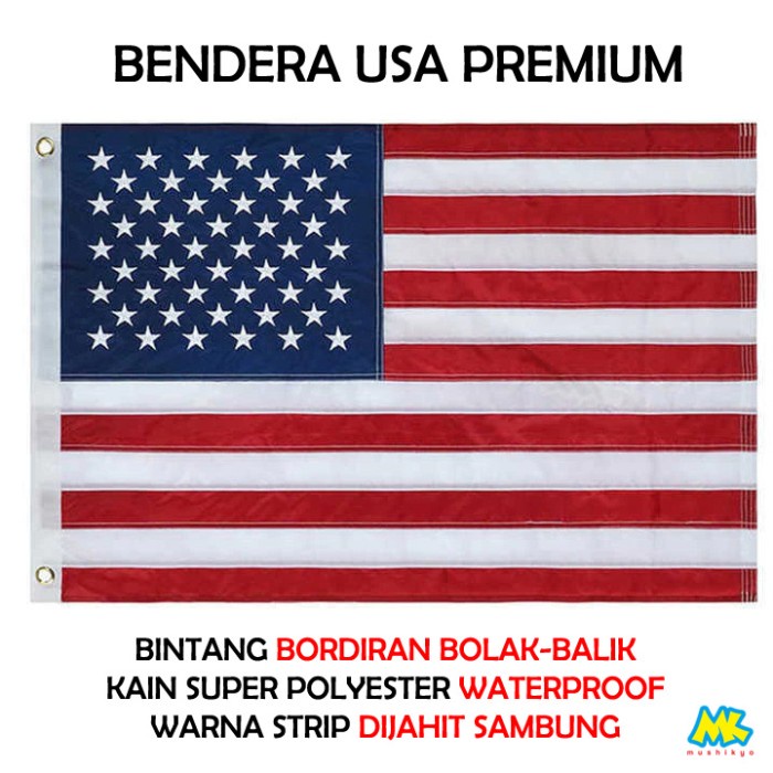 Jual Flag Bendera Amerika Bordir / Usa Premium Flag - Big Size | Shopee ...