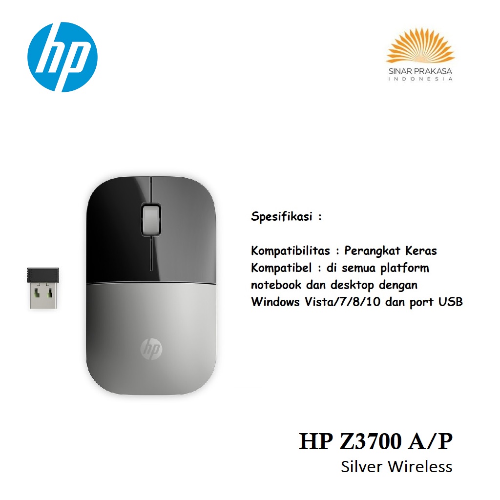 Jual HP Z3700 Silver Wireless Mouse A/P | Shopee Indonesia