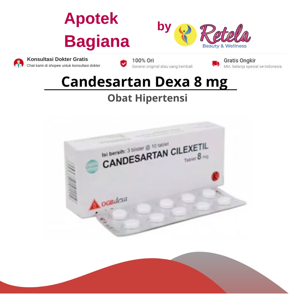 Jual Candesartan 8mg 1 Strip 10 Tablet | Shopee Indonesia