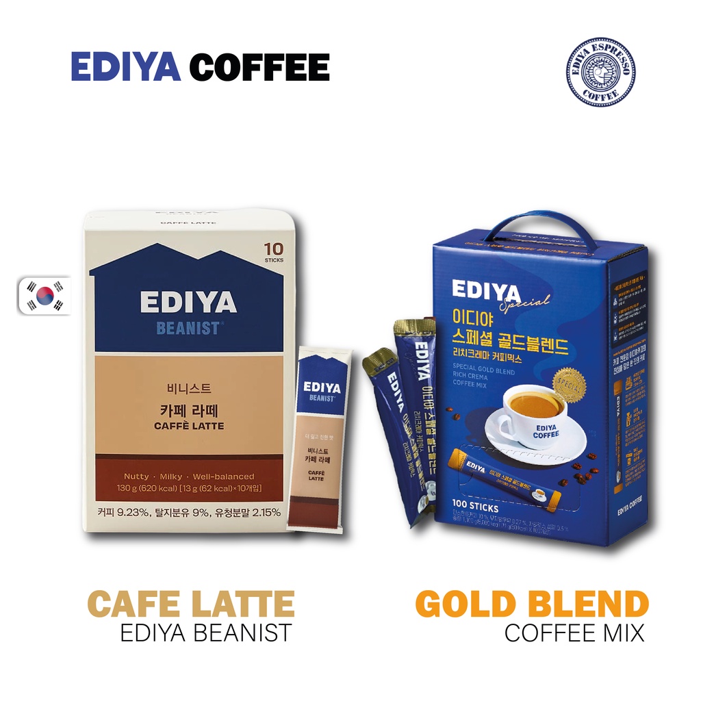 Jual [ MIX Series ] EDIYA Coffee Gold Blend 100T + Caffe Latte 10T ...