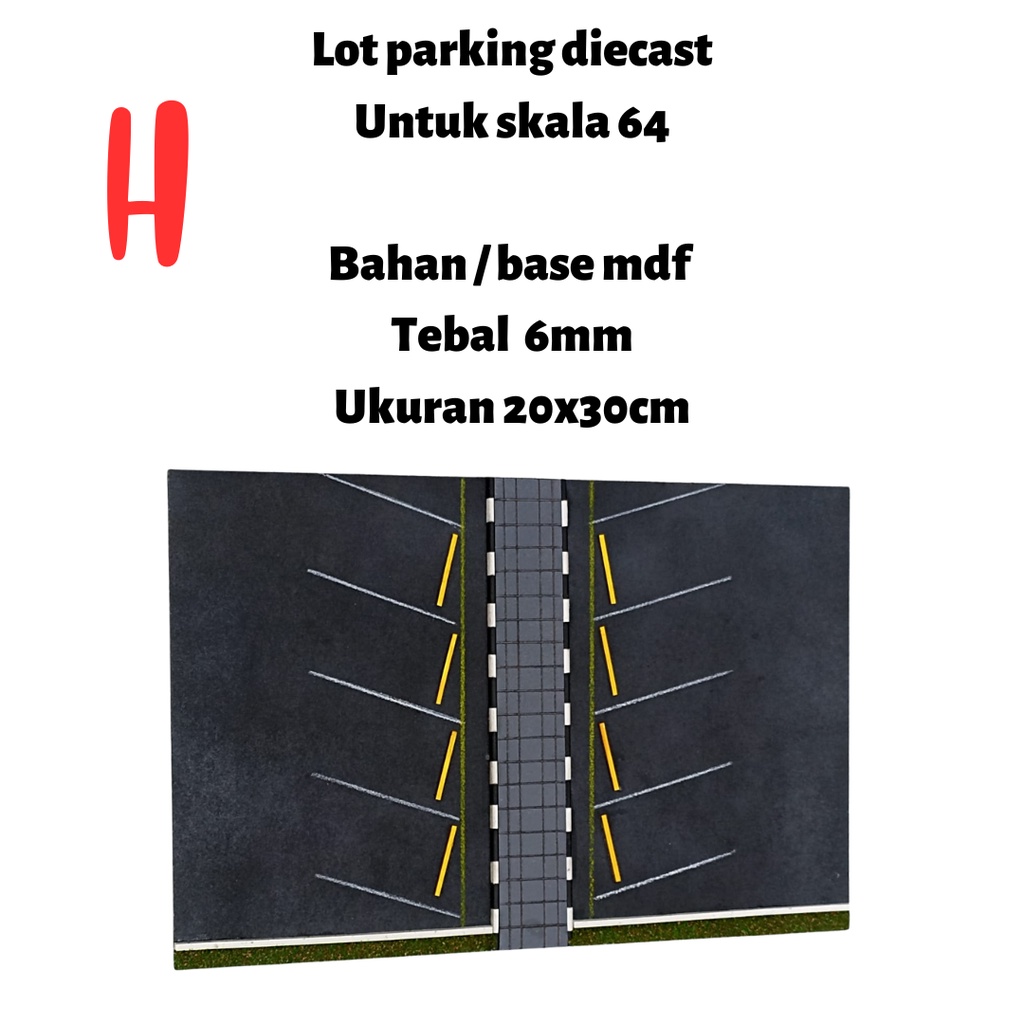 Jual Lot parking H Diecast Untuk skala 64 Bahan / Base mdf Tebal 6mm ...