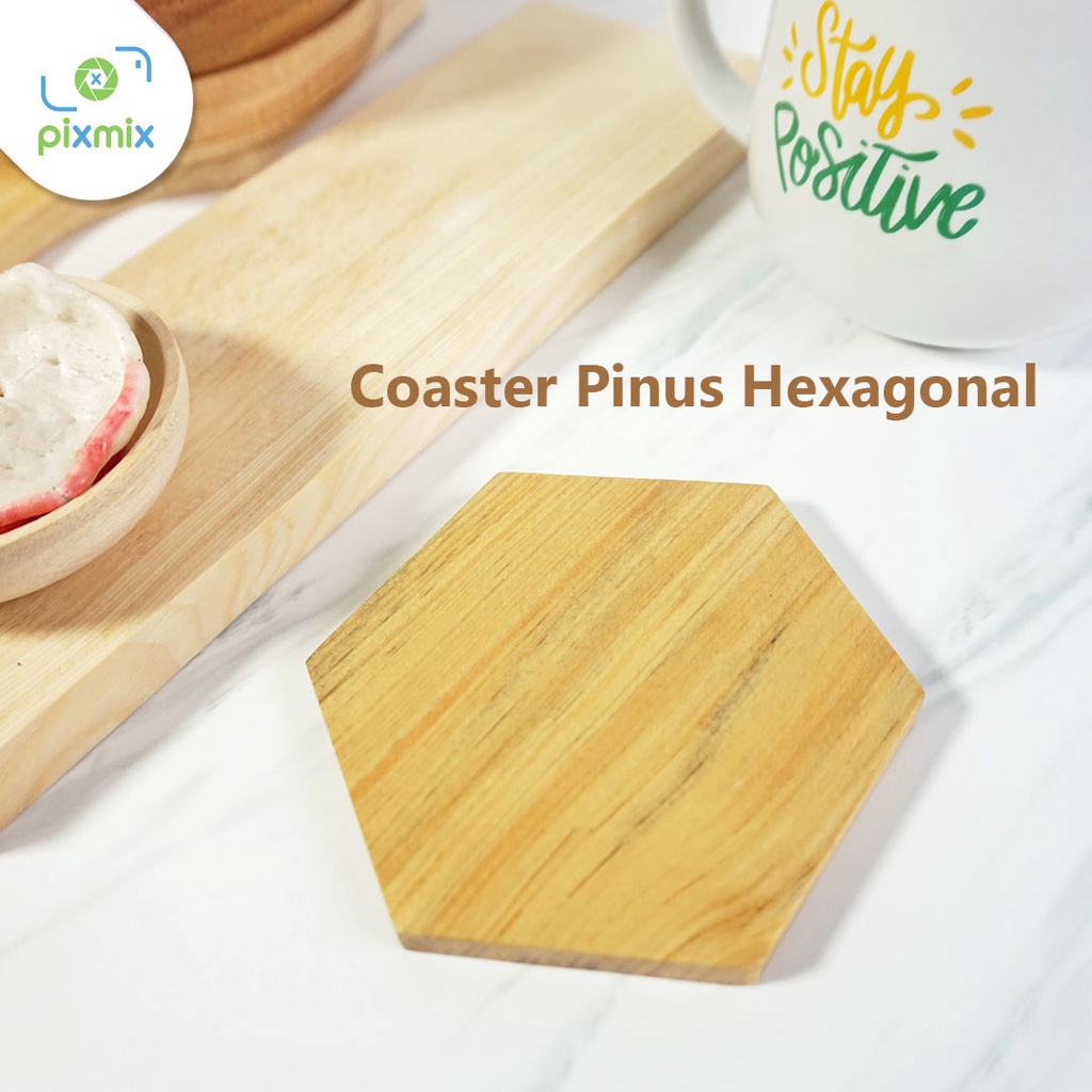Jual Tatakan Gelas Coaster Pinus Hexagonal | Properti Foto Produk ...