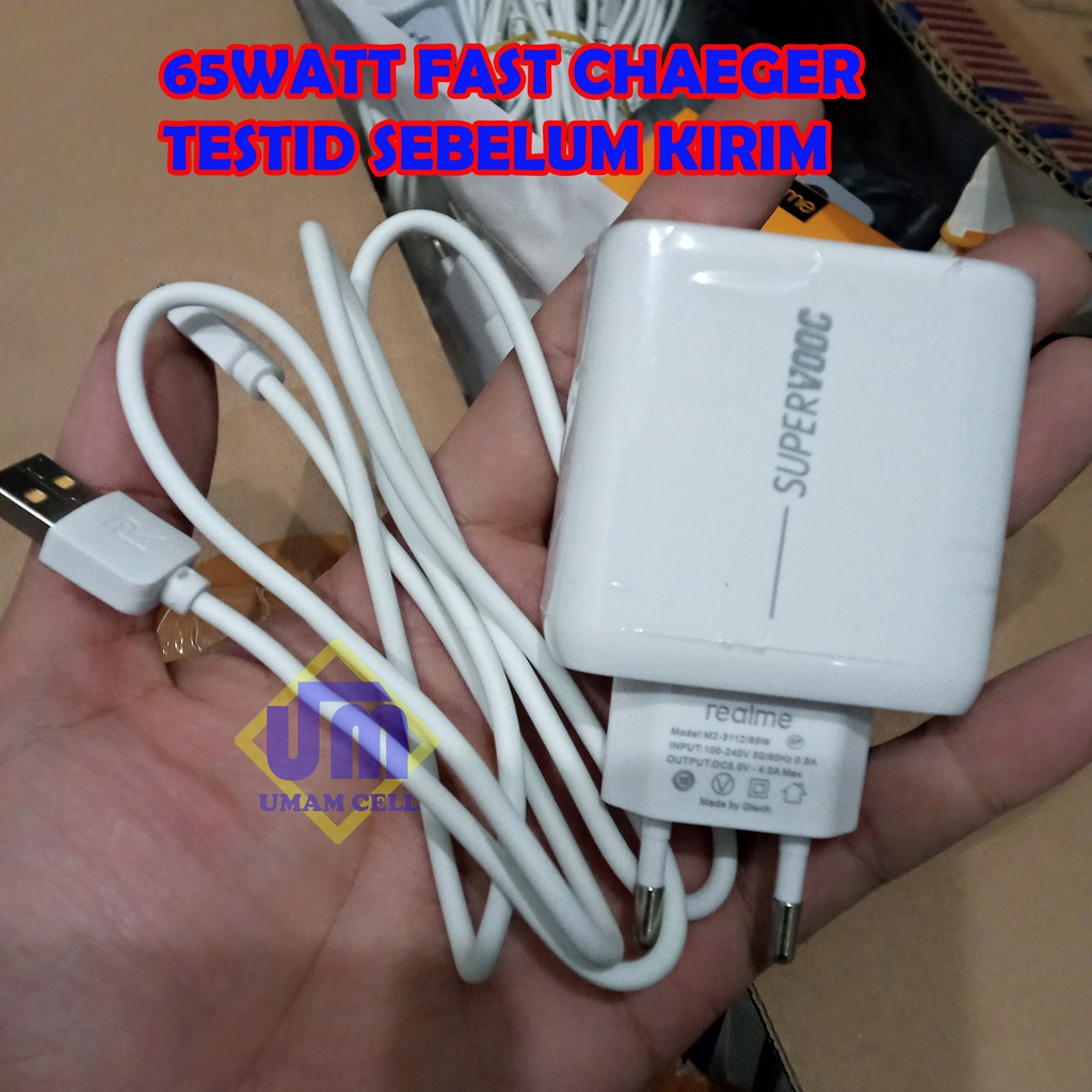 Jual CHARGER REALME FAST CHARGING 65W MICRO USB/TYPE C SUPPORT C1 C2 K1 ...