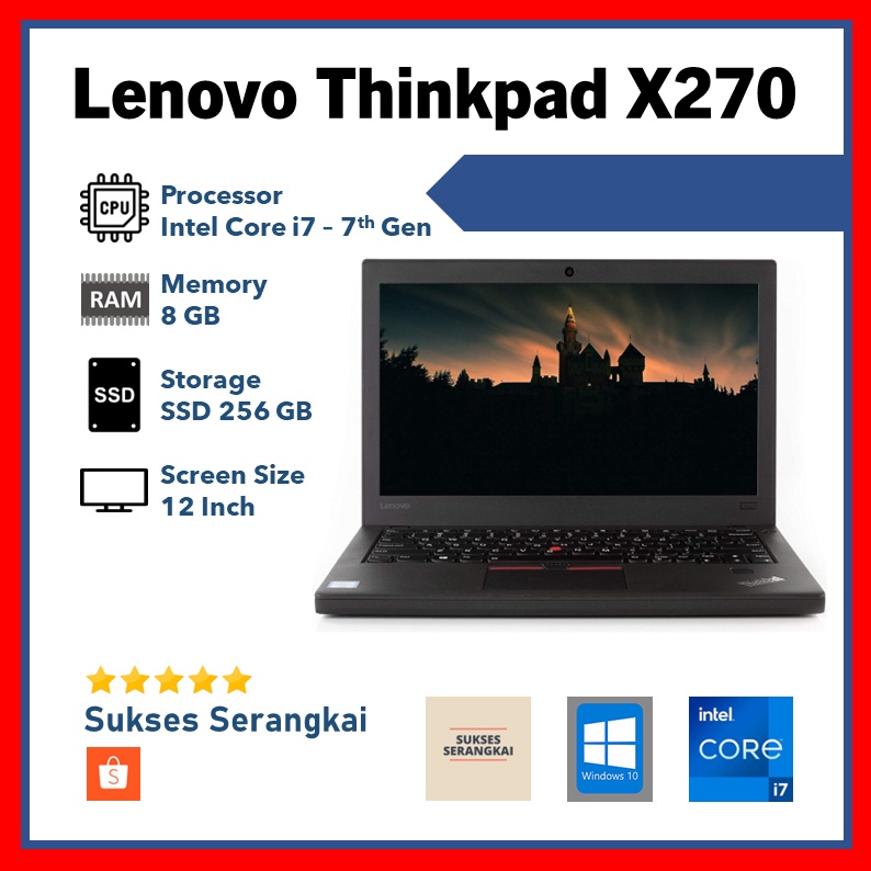 Jual TERMURAH!! Laptop Lenovo Thinkpad X270 Core i7 Gen 7 8GB SSD 256GB | Shopee Indonesia