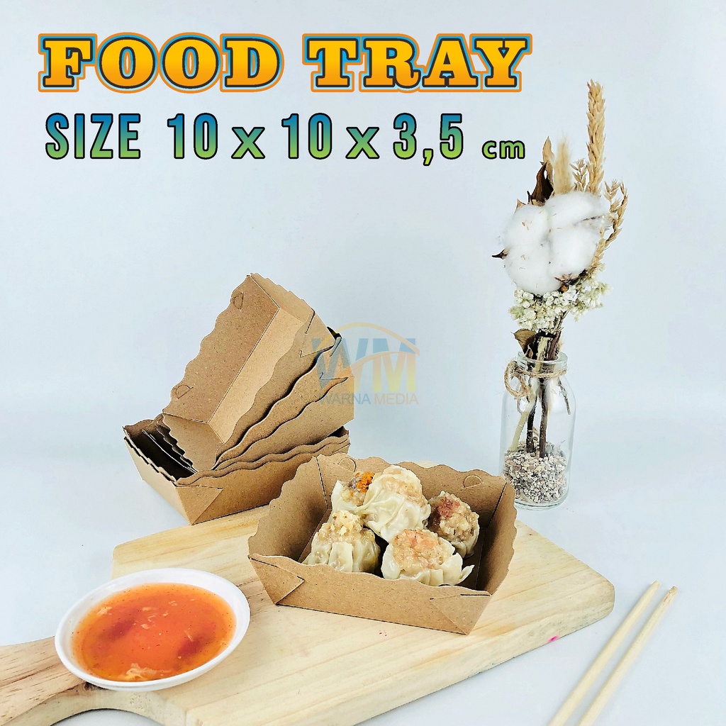 Jual Paper Food Tray S 10x10x3,5 / Piring Nampan Kertas / Alas Tempat ...