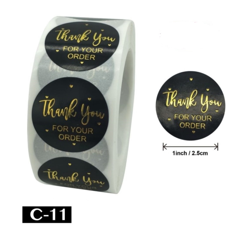 Jual 500 PCS Sticker Label Makanan Tulisan Thank You For Your Order ...