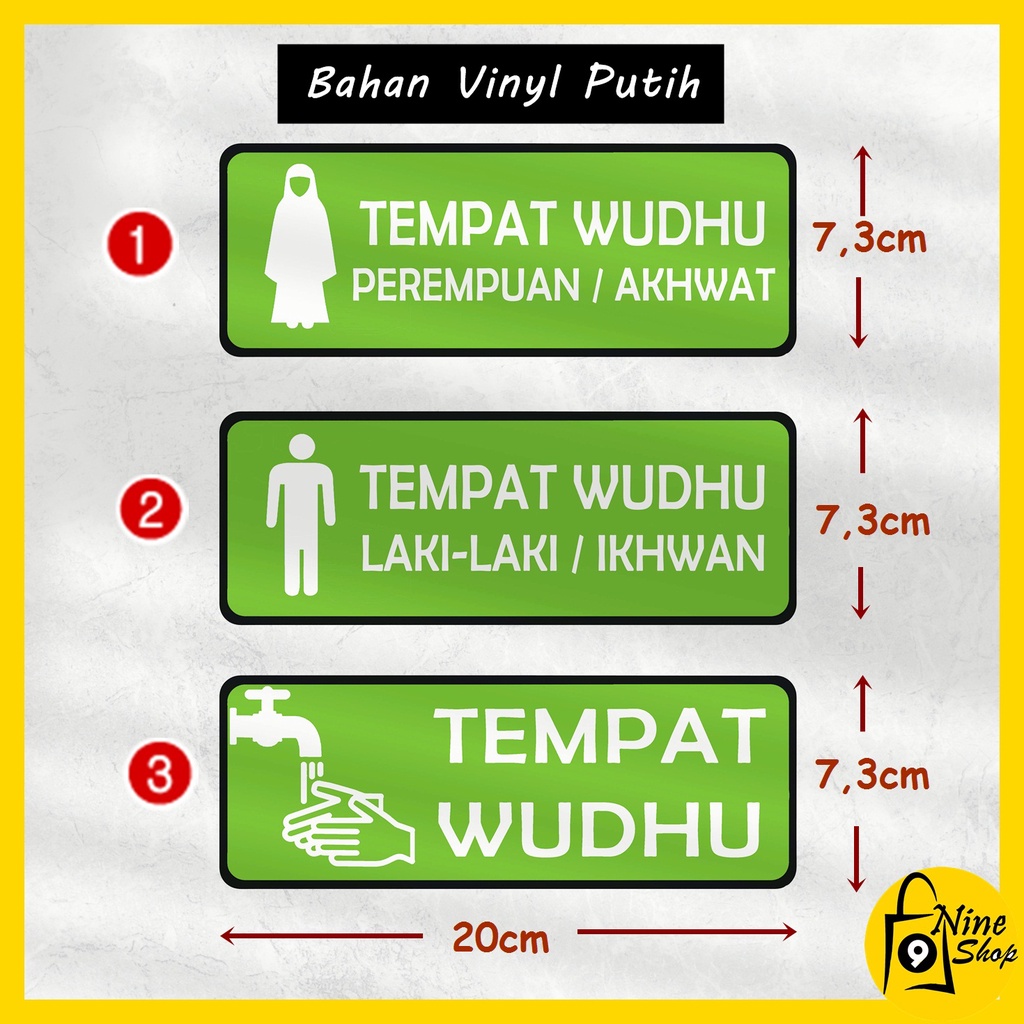 Jual Stiker Tanda Tempat Wudhu Sign Sticker | Shopee Indonesia