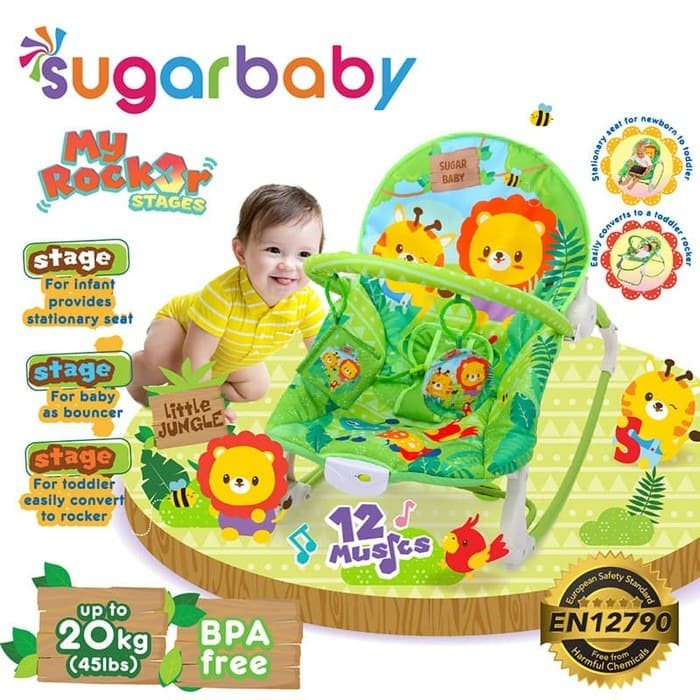 Jual Sugar Baby Premium Rocker 10 In 1 Bouncer Bayi - Kursi Goyang ...