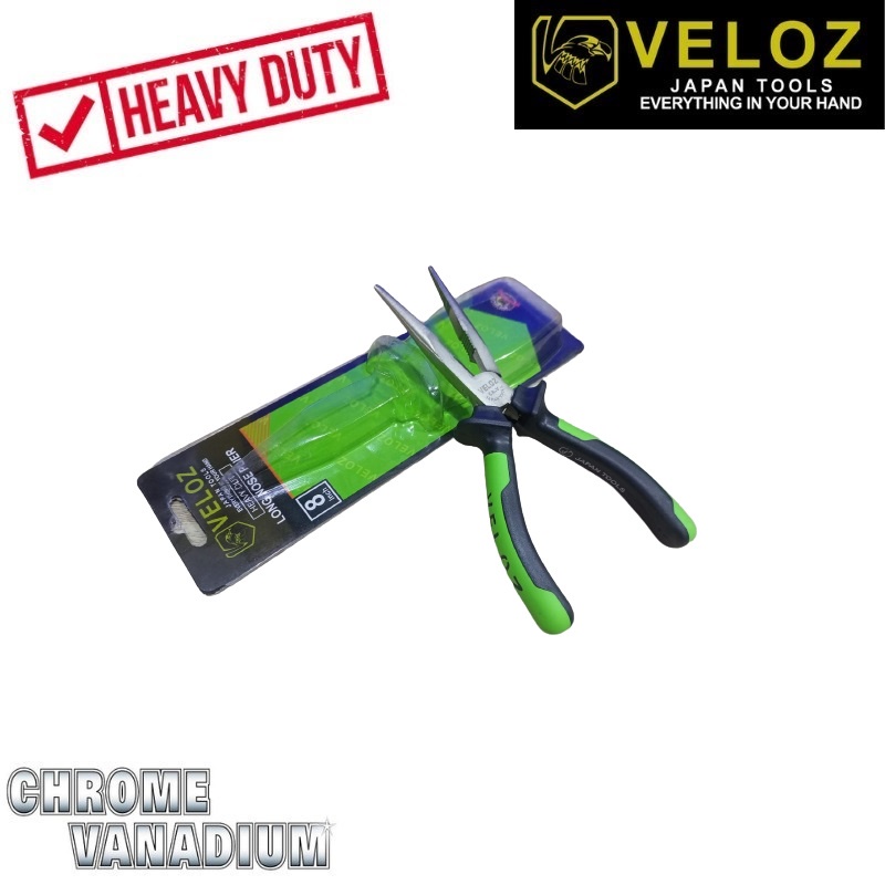 Jual VELOZ TANG 8 INCH LANCIP HEAVY DUTY LONG NOSE PLIER HEAVY DUTY TEKIRO | Shopee Indonesia