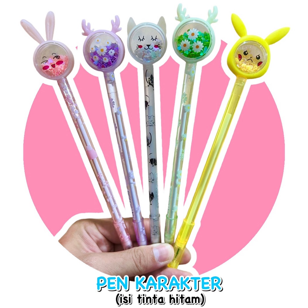 Jual YEYA - PENA/PEN KARAKTER PAYET GILTER INK GEL HITAM PUPLEN/BOLPEN ...
