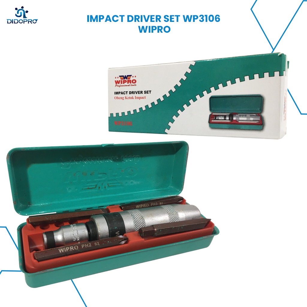 Jual Obeng Ketok Set 6 pcs Wipro / Impact Driver Set 6 pcs Wipro WP3106 ...