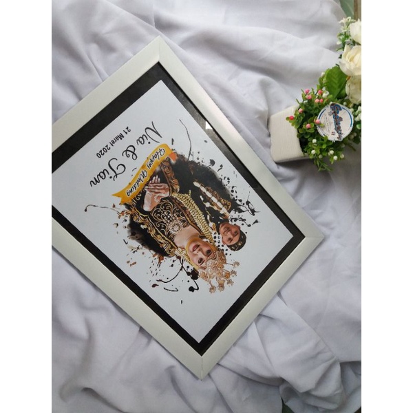 Jual fot bingkai model lukis, (watercolor splash) cocok untuk kado ...
