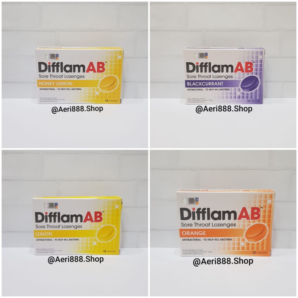 Jual DIFFLAM AB SORE THROAT LOZENGES - READY STOCK ! | Shopee Indonesia
