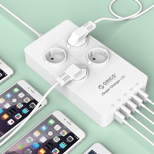 Jual Power station Orico 4 port & 5 usb SNI HPC-4A5U - Stop kontak ...