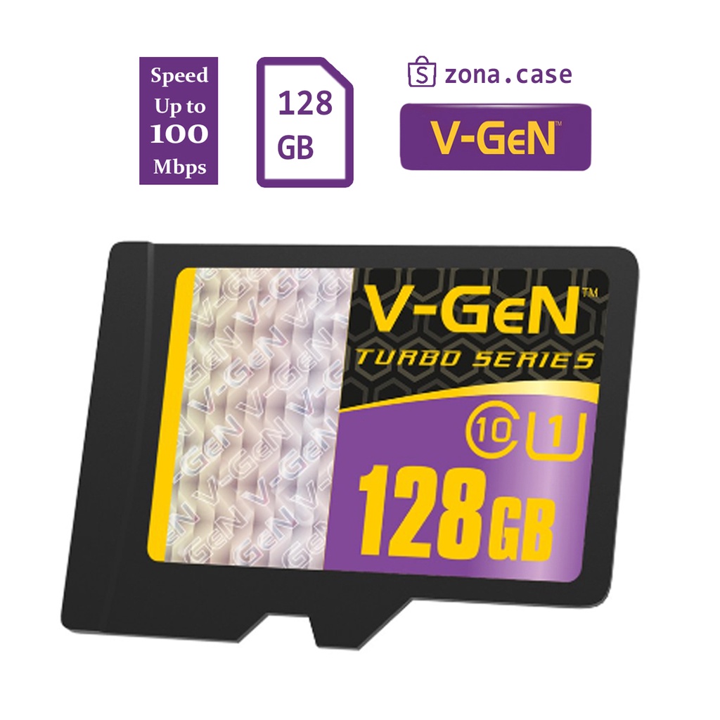 Jual V-Gen 128 GB Memory Micro SD Vgen 128 GB Turbo Series / Class 10 V-gen memory | Shopee ...