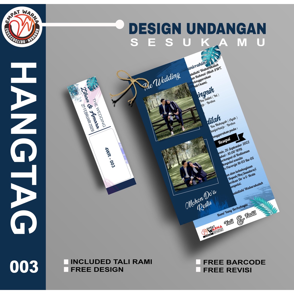 Jual Cetak Undangan Pernikahan Vintage Rustic Estetik Aestetic hang Tag ...
