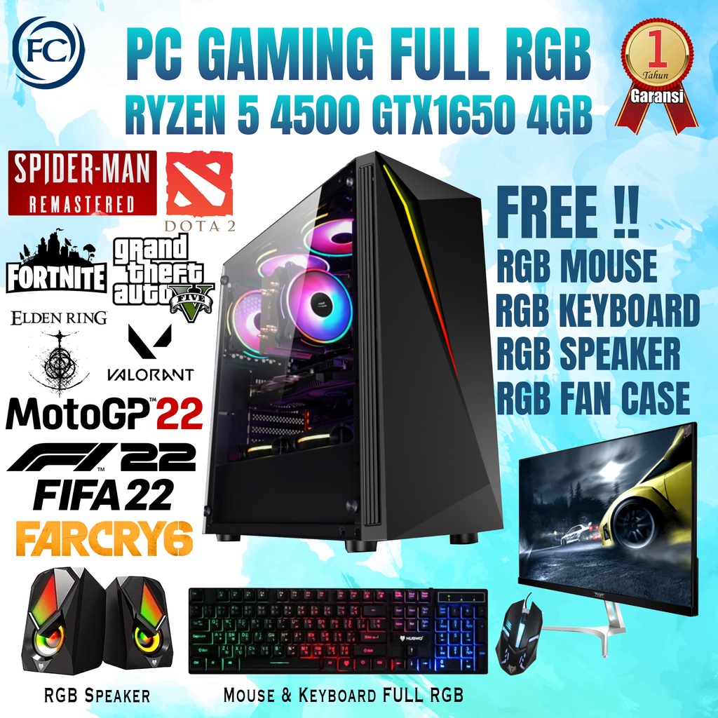 Jual PC GAMING RYZEN 5 4500 16GB DDR4 GTX 1650 4GB DESIGN LIVESTREAMING ...