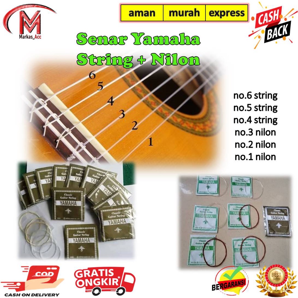 Jual Senar Gitar Yamaha Sting & Nilon 1 Set Lokal Murah | Shopee Indonesia