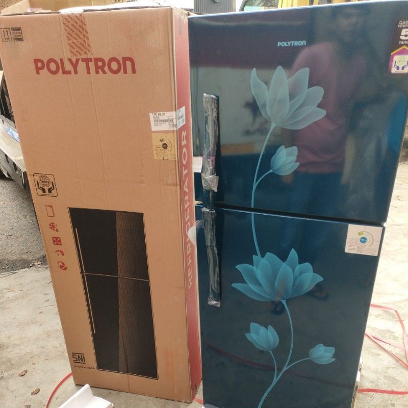 Jual KULKAS POLYTRON 2 PINTU 200 LITER PRB 217/ 219 RAK TEMPERED GLASS ...