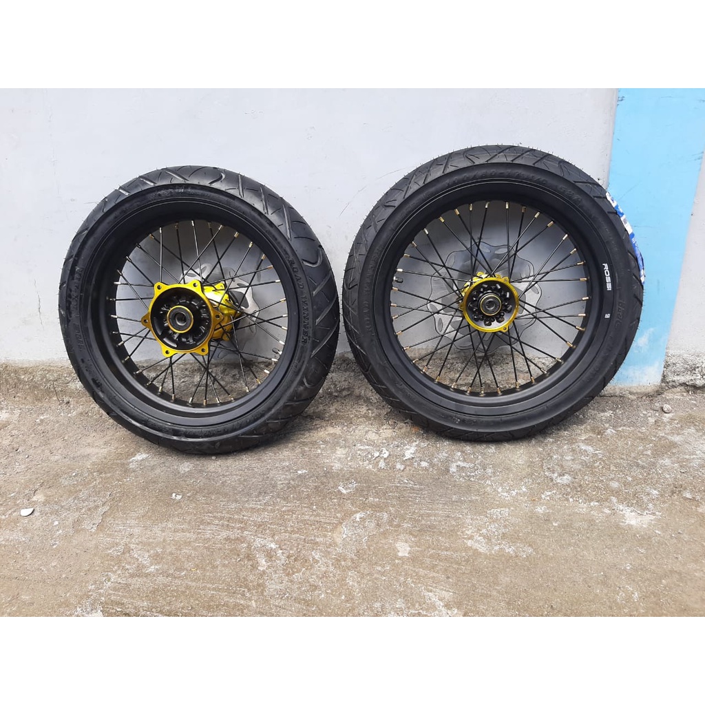 Jual RODA SUPERMOTO YAMAHA WR 155 BAN IRC BARU RING 17 BAN SET SUMO WR ...