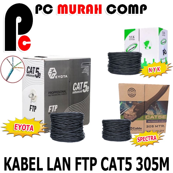Jual Kabel LAN FTP CAT5 NYK Outdoor 305Meter | Shopee Indonesia