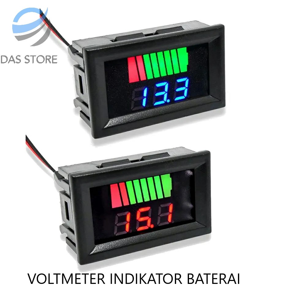 Jual Volt meter indikator Digital Voltmeter Battery Indicator Level Progress Bar 12-60V DC ...