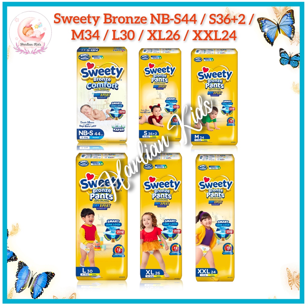 Jual SWEETY DRY X-PERT / SWEETY BRONZE POPOK BAYI PEREKAT DAN CELANA ...