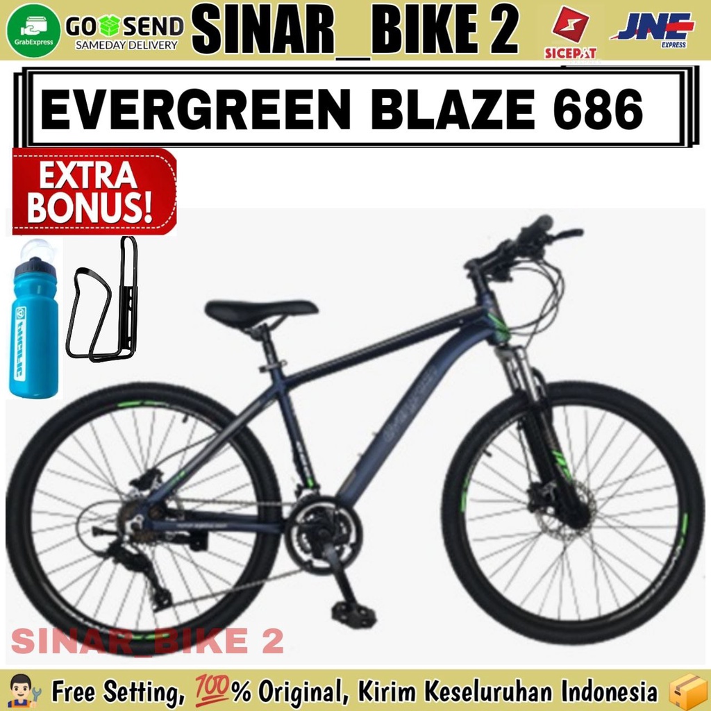 Jual Sepeda Gunung MTB EVERGREEN BLAZE 686 Uk 26 REM HIDROLIK ALLOY ...