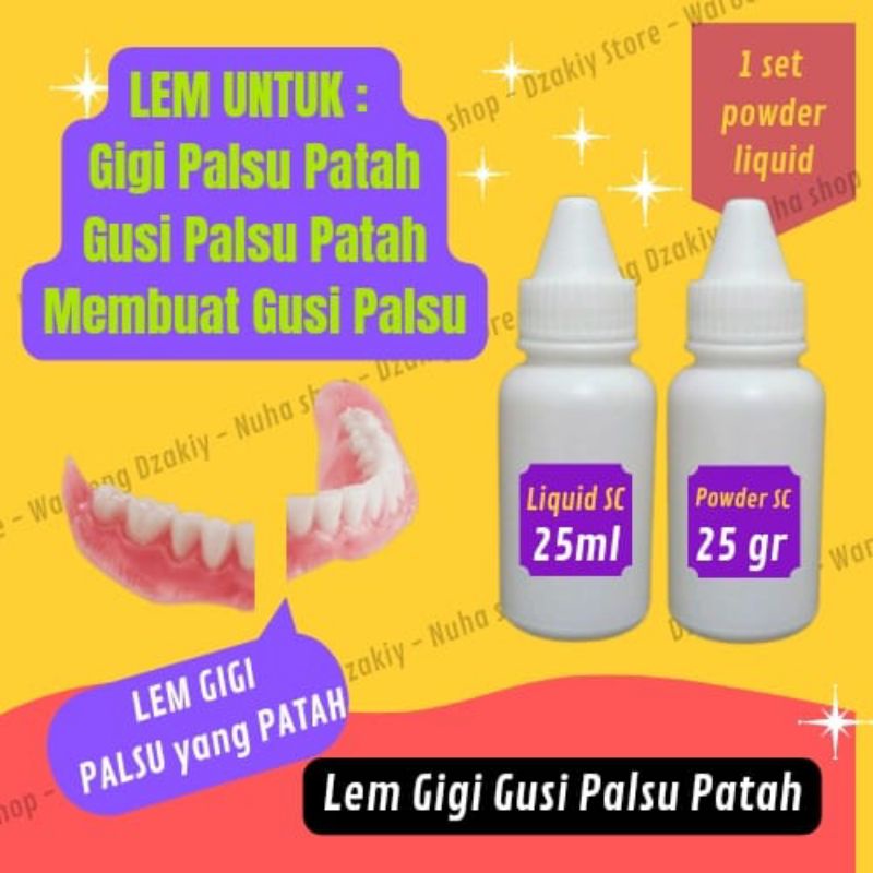 Jual Lem Gigi Palsu Tiruan Gusi Palsu Yang patah Otomatis Kering Dan ...