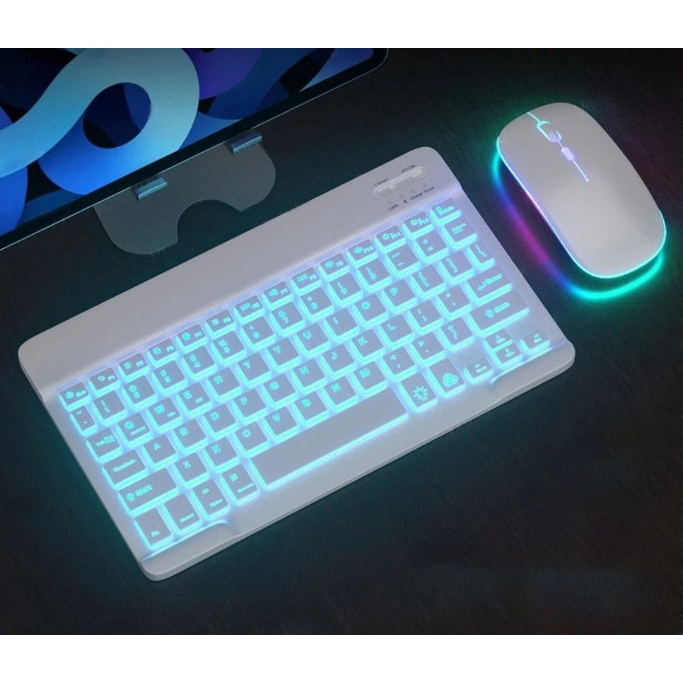 Jual Keyboard LED Backlight Colorful Bluetooth Keyboard For iPad Laptop ...