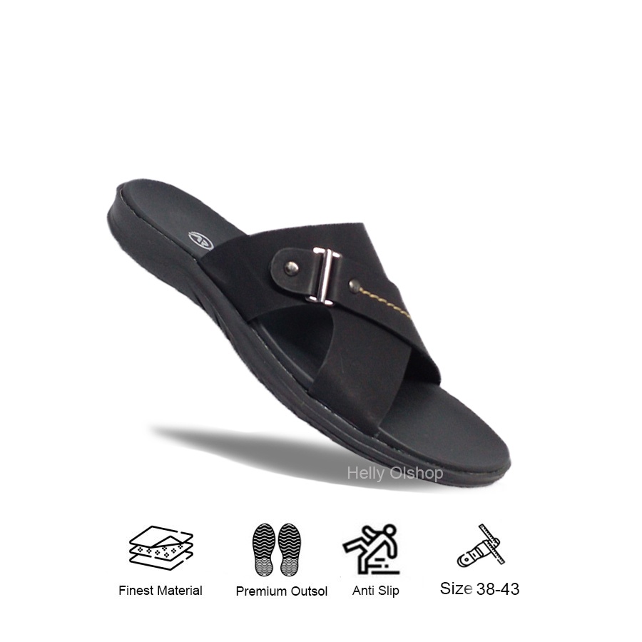 Jual ARVN - AR08 Sandal Kulit Silang | Sendal Pria Kondangan - Sandal ...