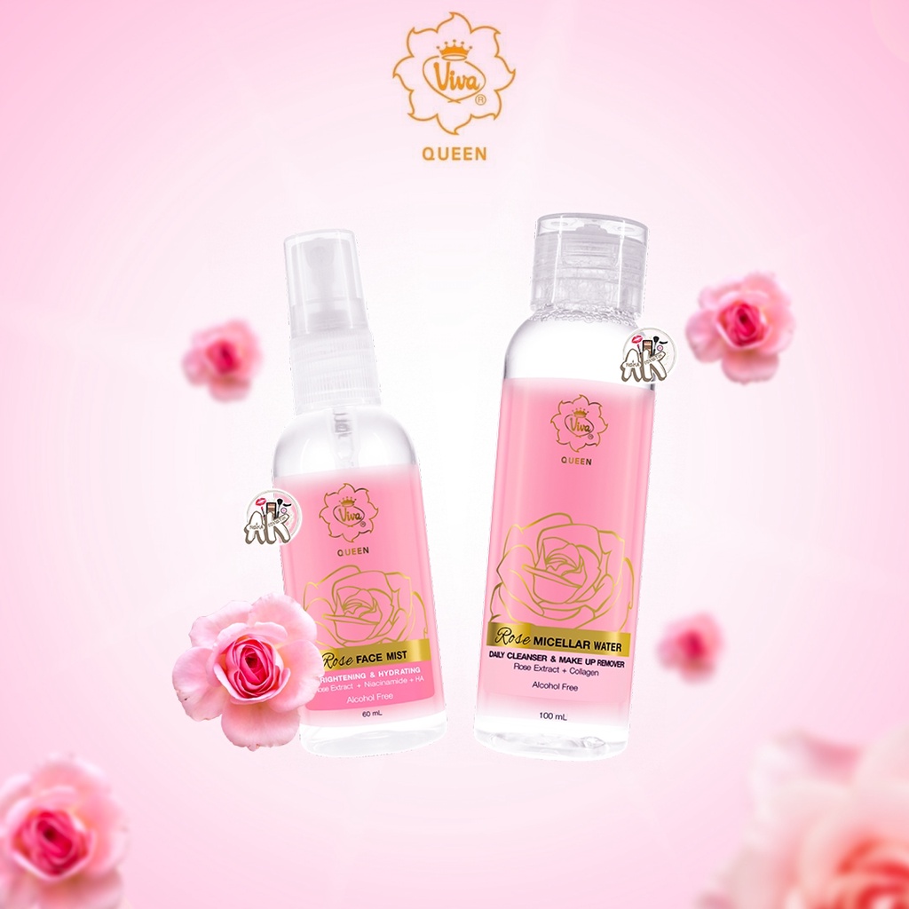Jual VIVA QUEEN ROSE SERIES ( FACE MIST / MICELLAR WATER ROSE ...