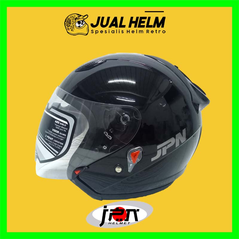 Jual Helm JPN Galaxy Series Solid Black Glossy | Helm Half Face Single ...