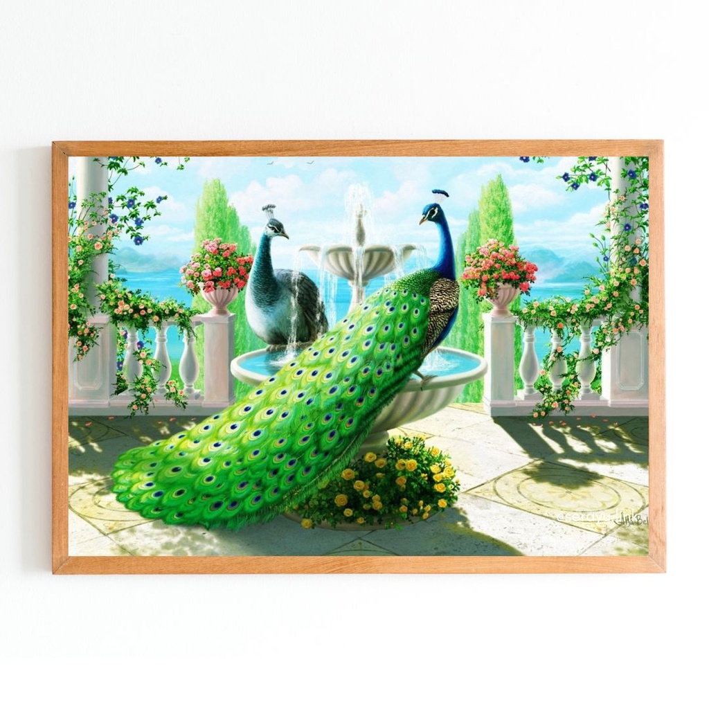 Jual Hiasan Dinding Lukisan Cetak Gambar Burung Merak Aesthetic Plus ...