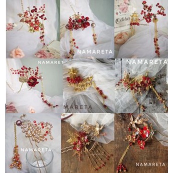 Jual PREMIUM TUSUK KONDE HAIRPIN RED LOGAM MERAH MAROON HAIR PIN ...