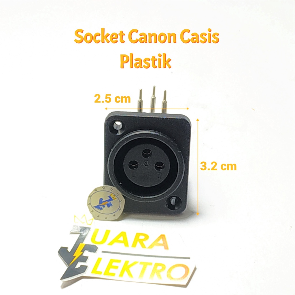 Jual Socket Canon Casis Plastik Kaki Tekuk XLR Female | Socket Canon ...