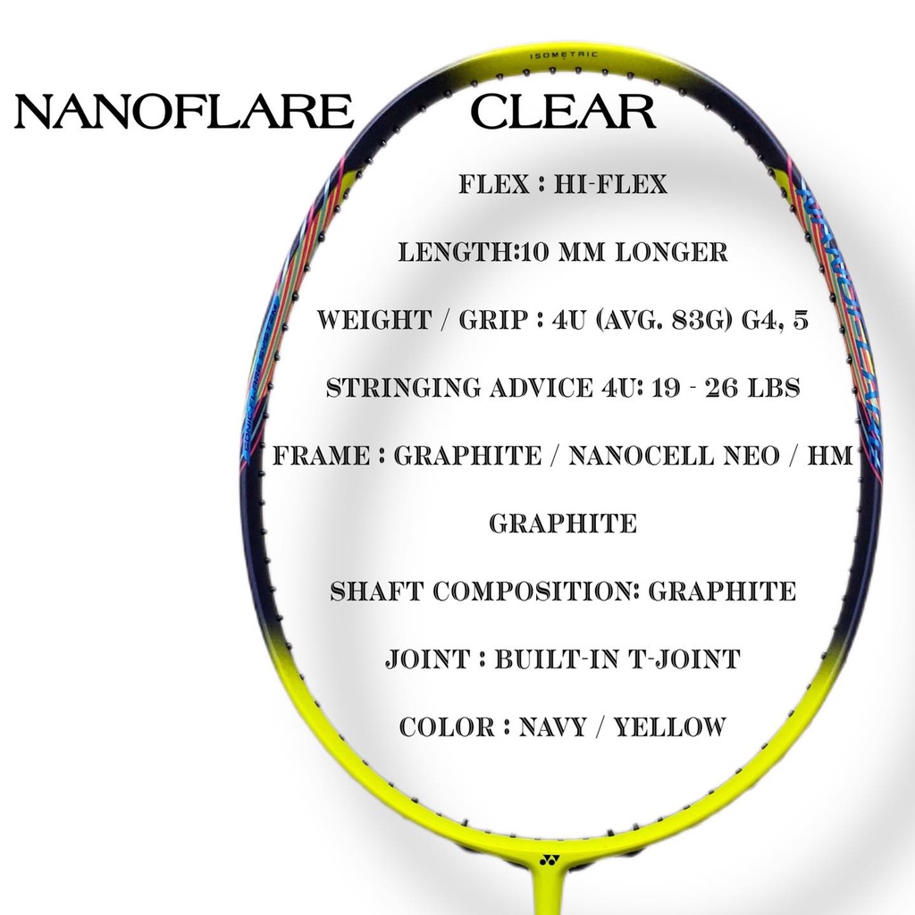 Jual Raket Badminton Yonex Nanoflare Clear | Shopee Indonesia