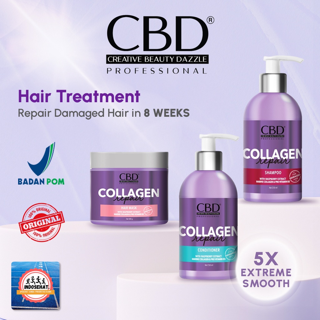 Jual CBD Collagen Repair Shampoo Conditioner Hair Mask - Perawatan ...