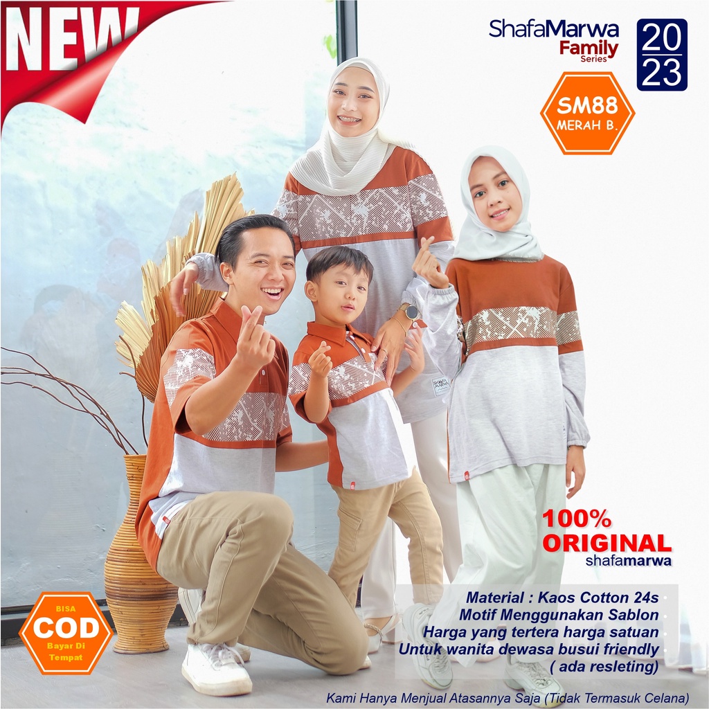 Jual ShafaMarwa Kaos Sarimbit Keluarga Original Baju Couple Atasan Tunik Family Set Muslim Ayah ...