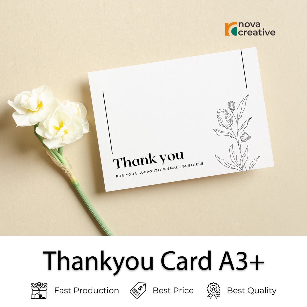 Jual Thank You Card Ukuran Custom Thankyou Card A3+ Tebal - Kartu ...