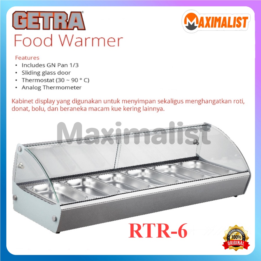 Jual GETRA RTR-6 RTR6 STAINLESS STEEL FOOD WARMER / Showcase Penghangat ...