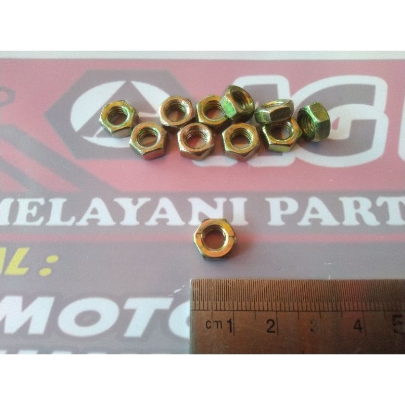 Jual Mur M6 x 1.0 / Mur Besi Galvanis Kuning Nut Only Hexagon 6mm Kunci ...